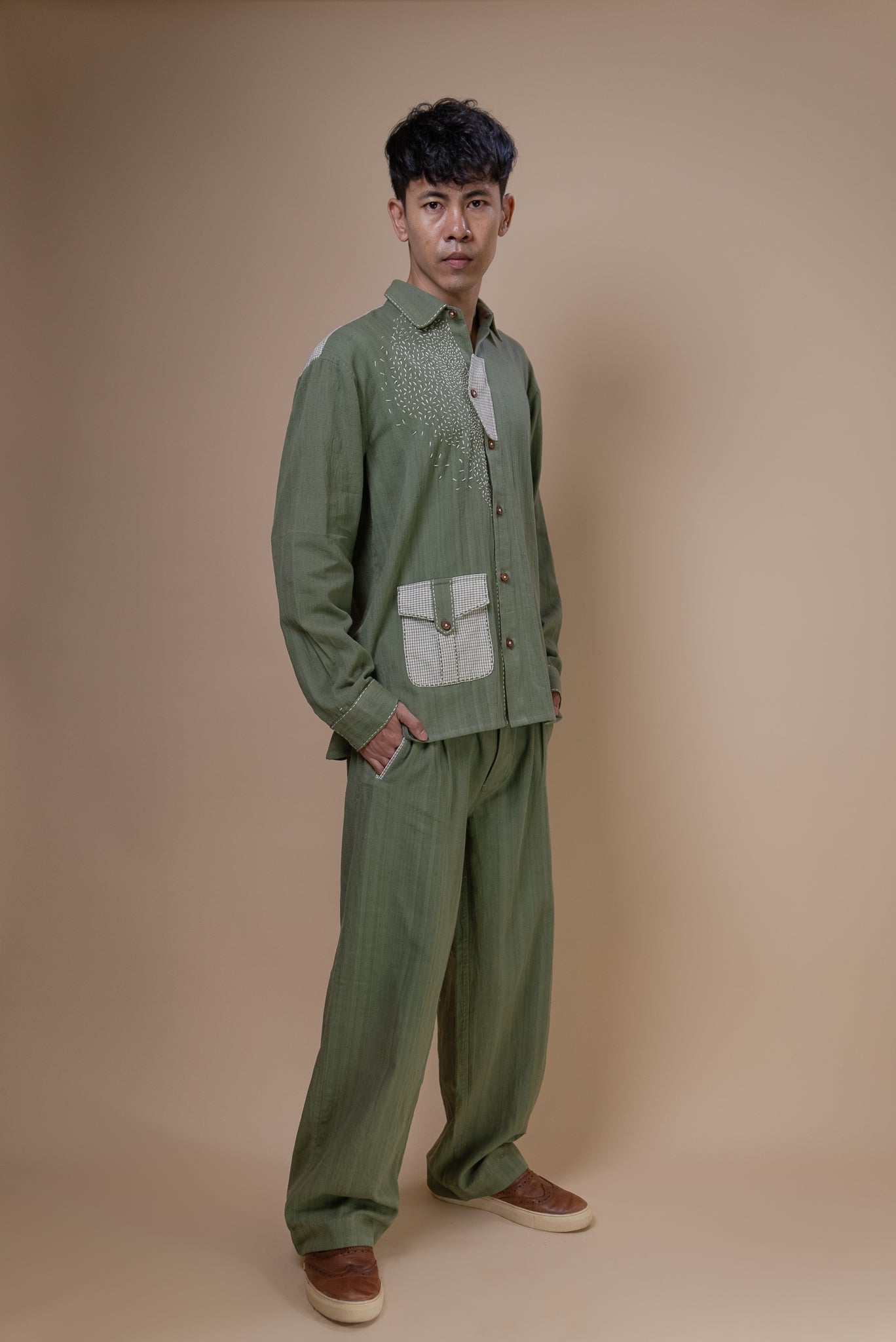 Meadows Embroidered Full Shirt – Lafaani