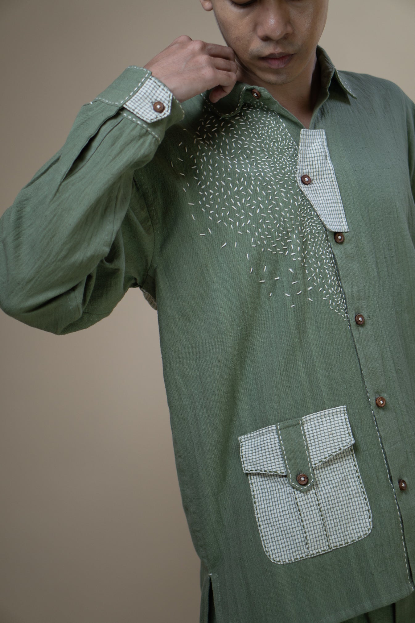 Meadows Embroidered Full Shirt – Lafaani